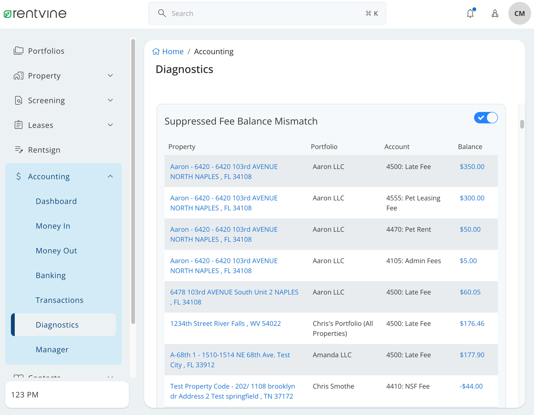 Accounting Diagnostics